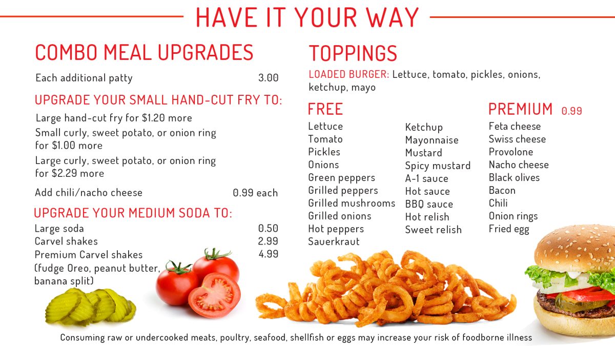 G’s Burgers Menu – G's Burgers
