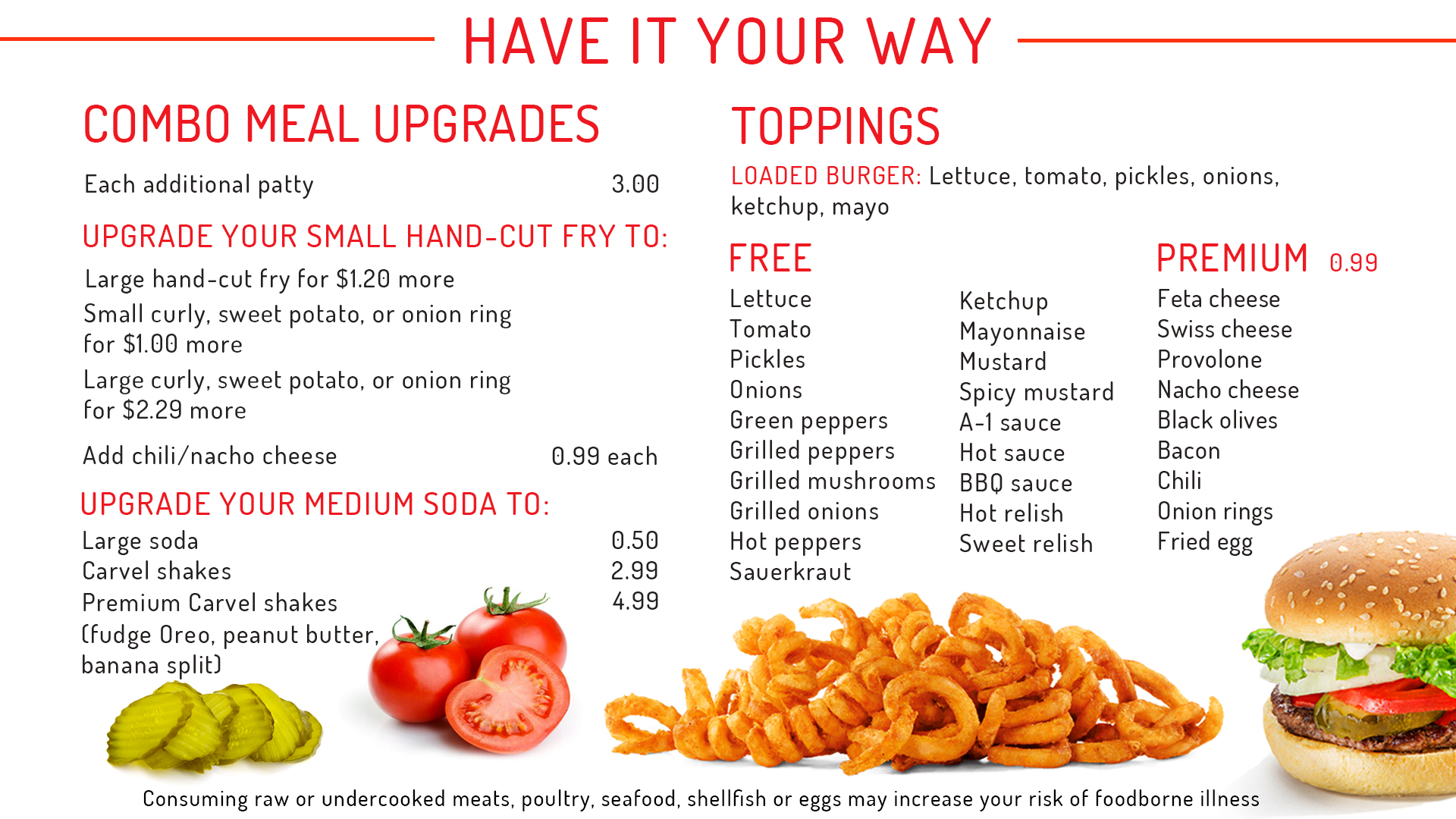 G’s Burgers Menu – G's Burgers